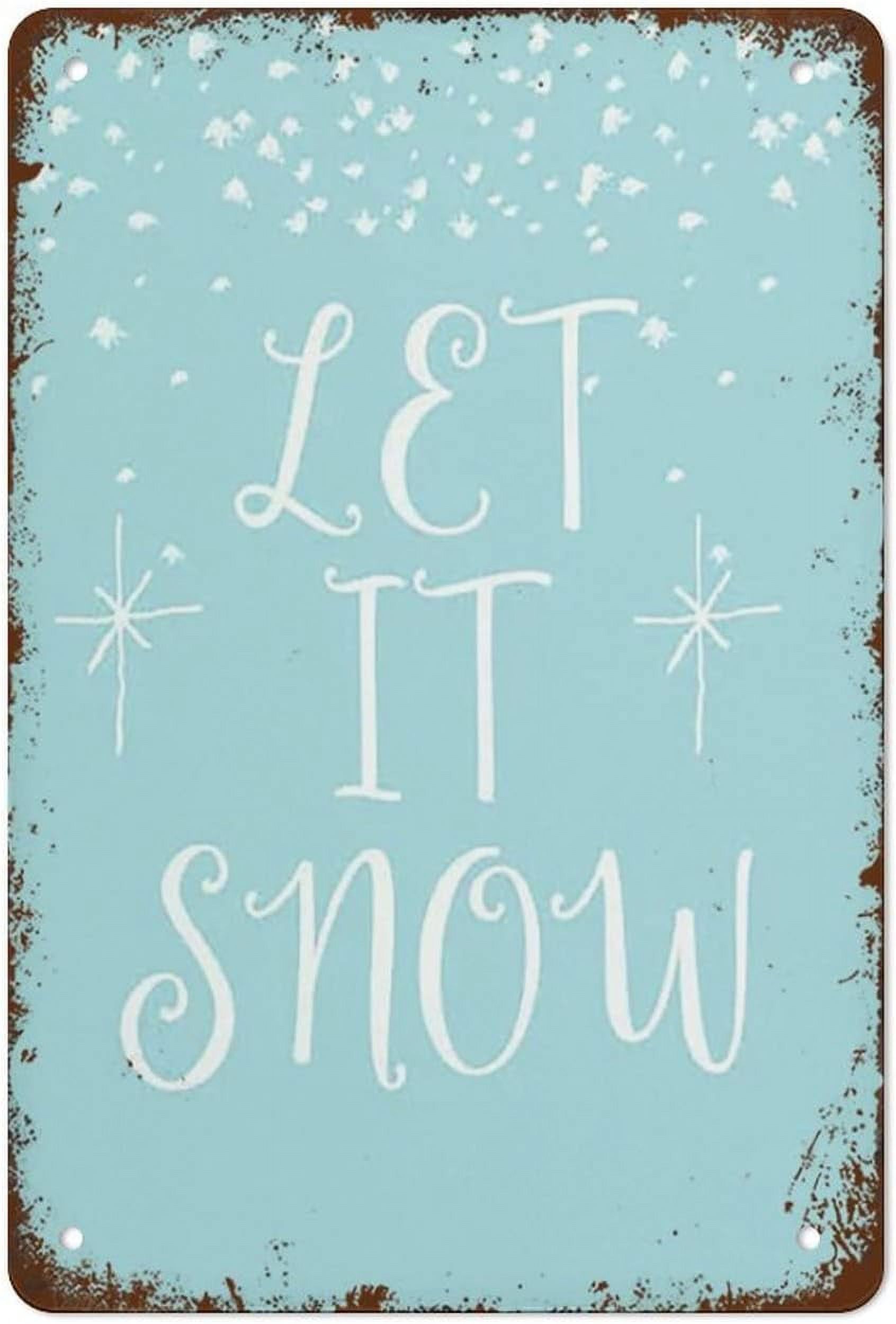 Let It Snow Printable, Winter Art Print, Let It Snow Sign, Snowflake ...