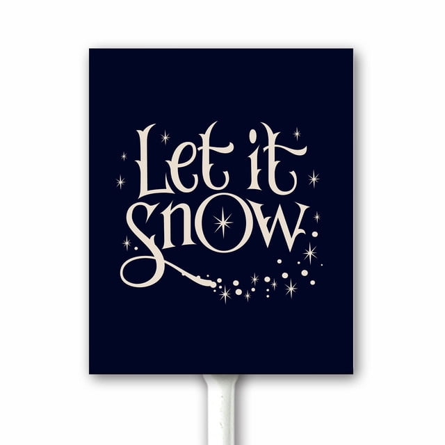Let it Snow Yard Sign Christmas Winter Holiday Decor Garden Lawn Sign ...