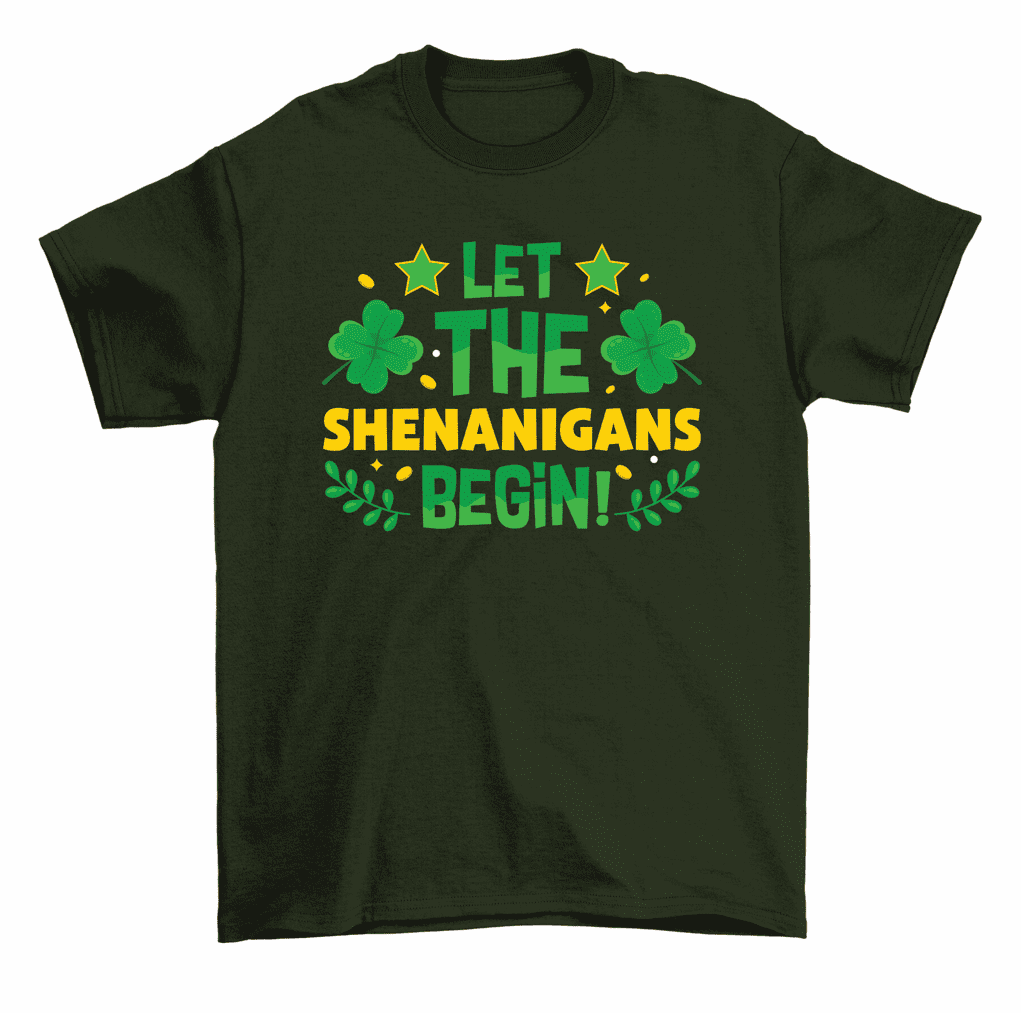 Let The Shenanigans Begin St Patricks Day Lucky Clover T-Shirt Men ...