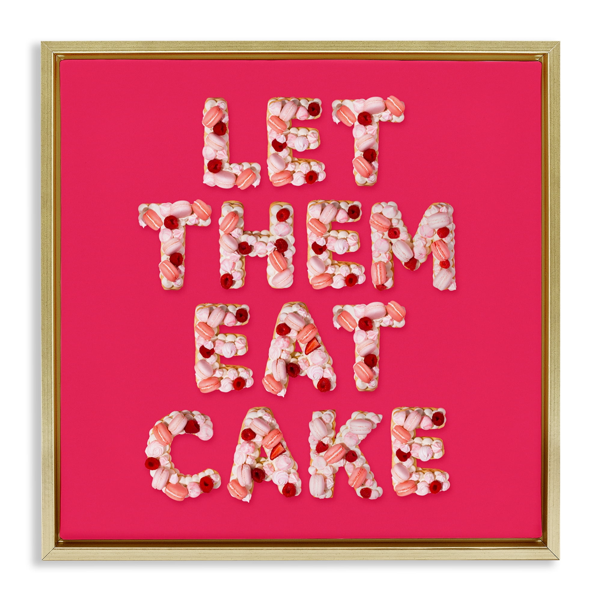 Let Them Eat Cake Gold Framed Floater Canvas Wall Art, design by LISH ...