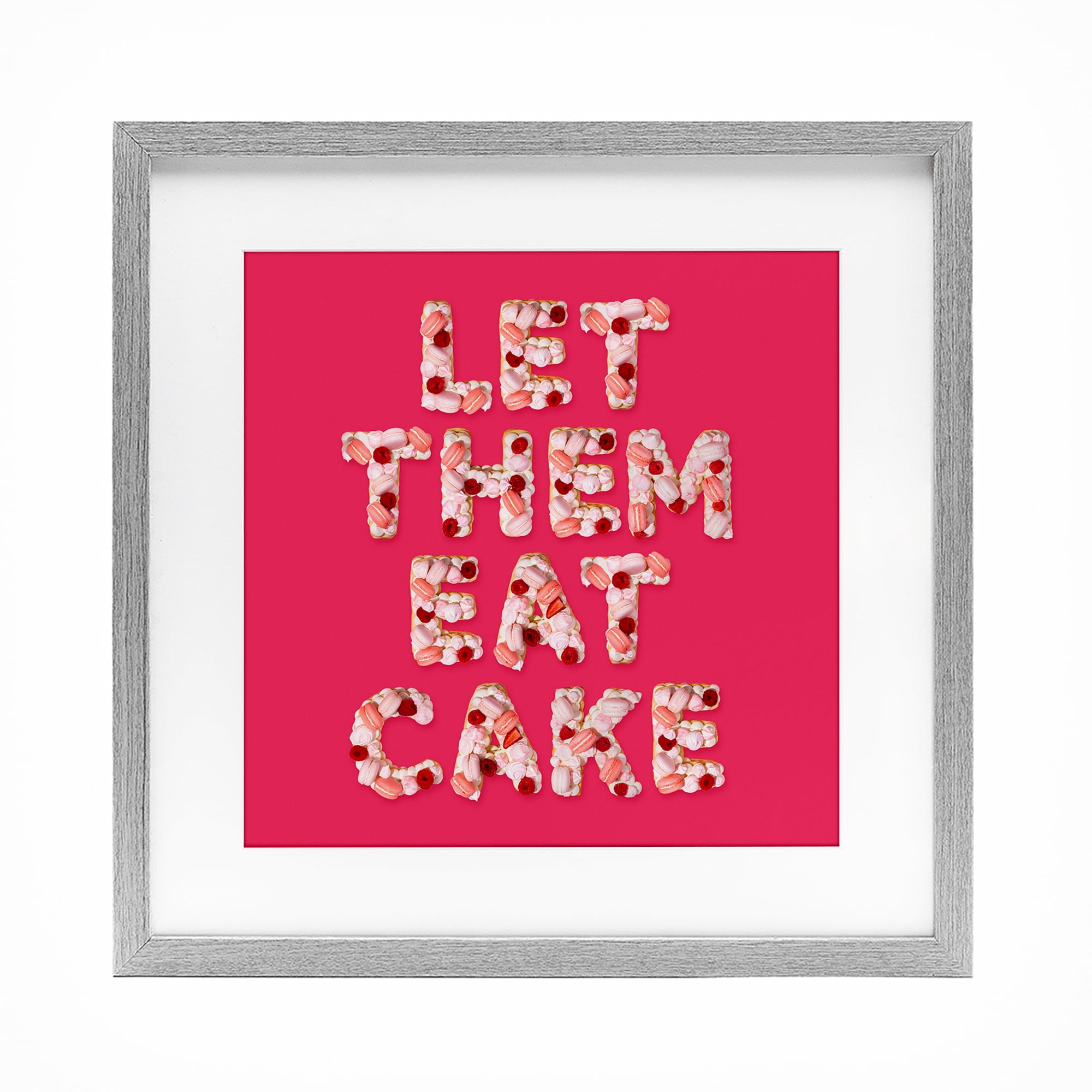 Let Them Eat Cake Gray Framed Print Under Glass, design by LISH ...