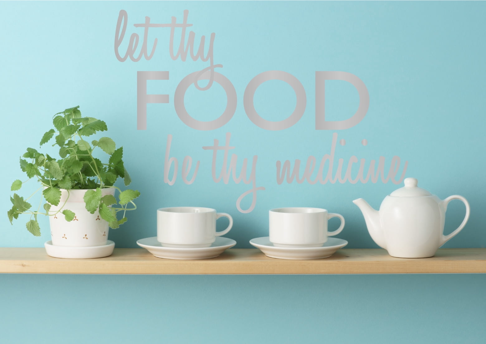 Let Thy Food Be Thy Medicine Kitchen Wall Art Cooking Quote Decal ...