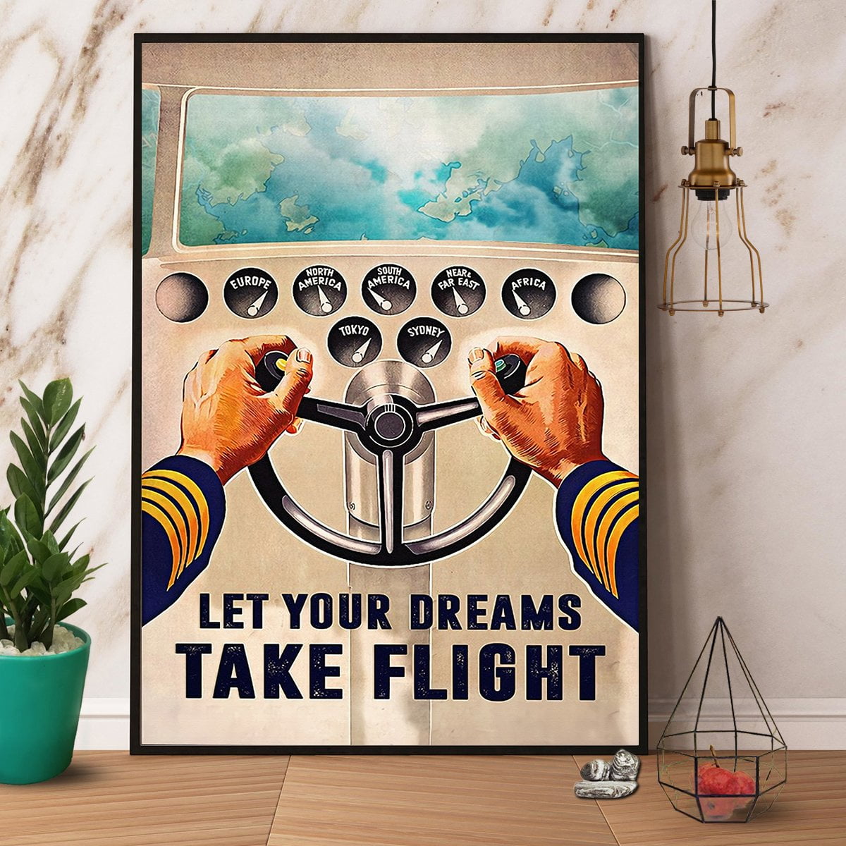 Let Your Dream Take Flight Pilot Paper Poster No Frame Matte Wall Art ...
