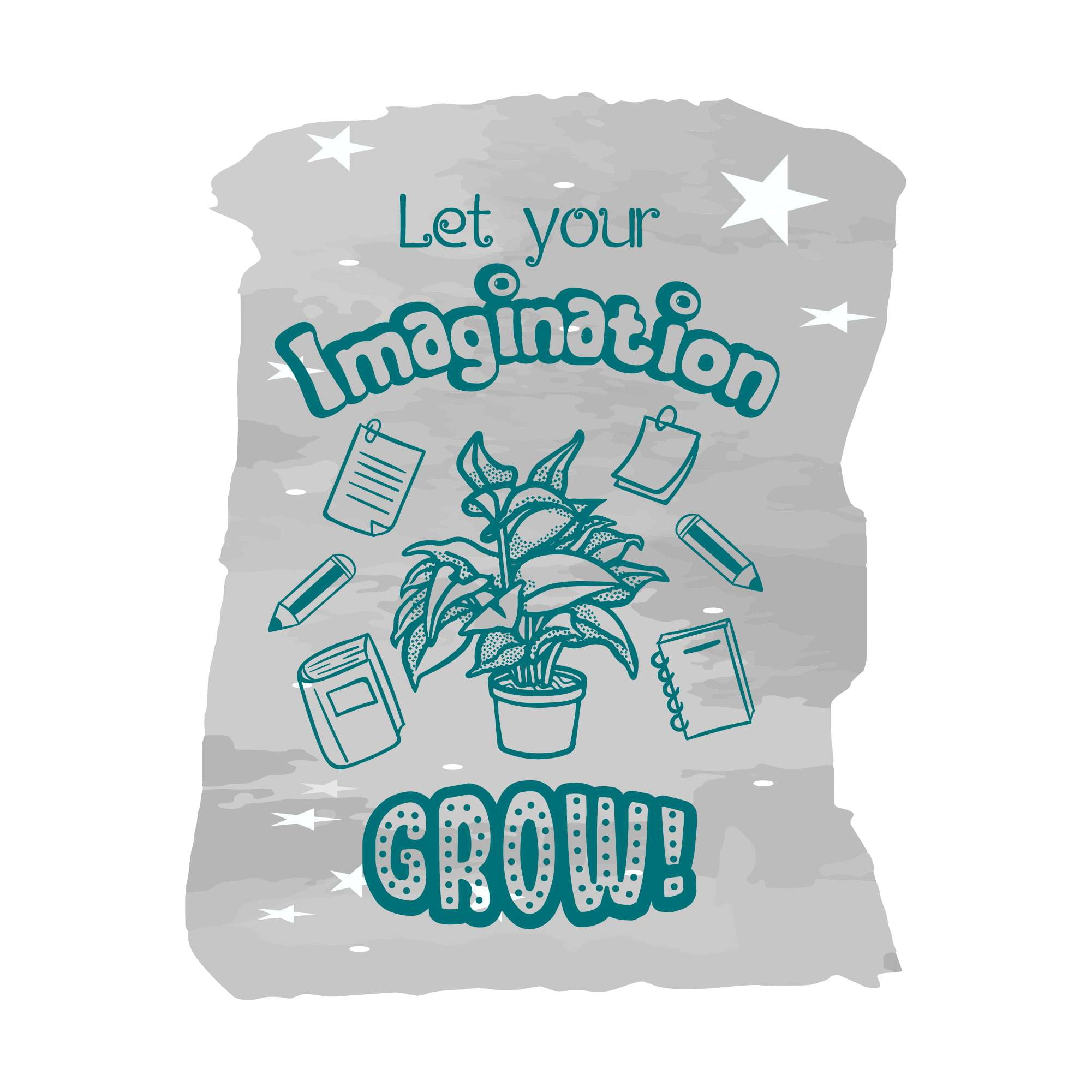 Let Your Imagination Grow Motivational Quote Students Vinyl Wall Decal ...