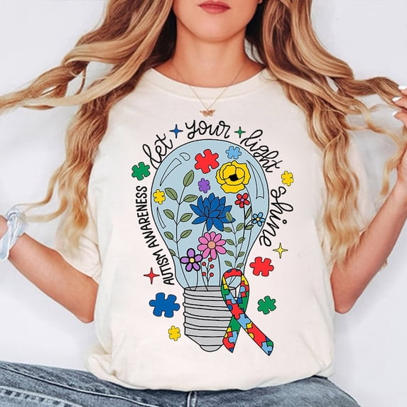 Let Your Light Shine Autism Autism Mom Autism Light Bulb Puzzle Autism ...