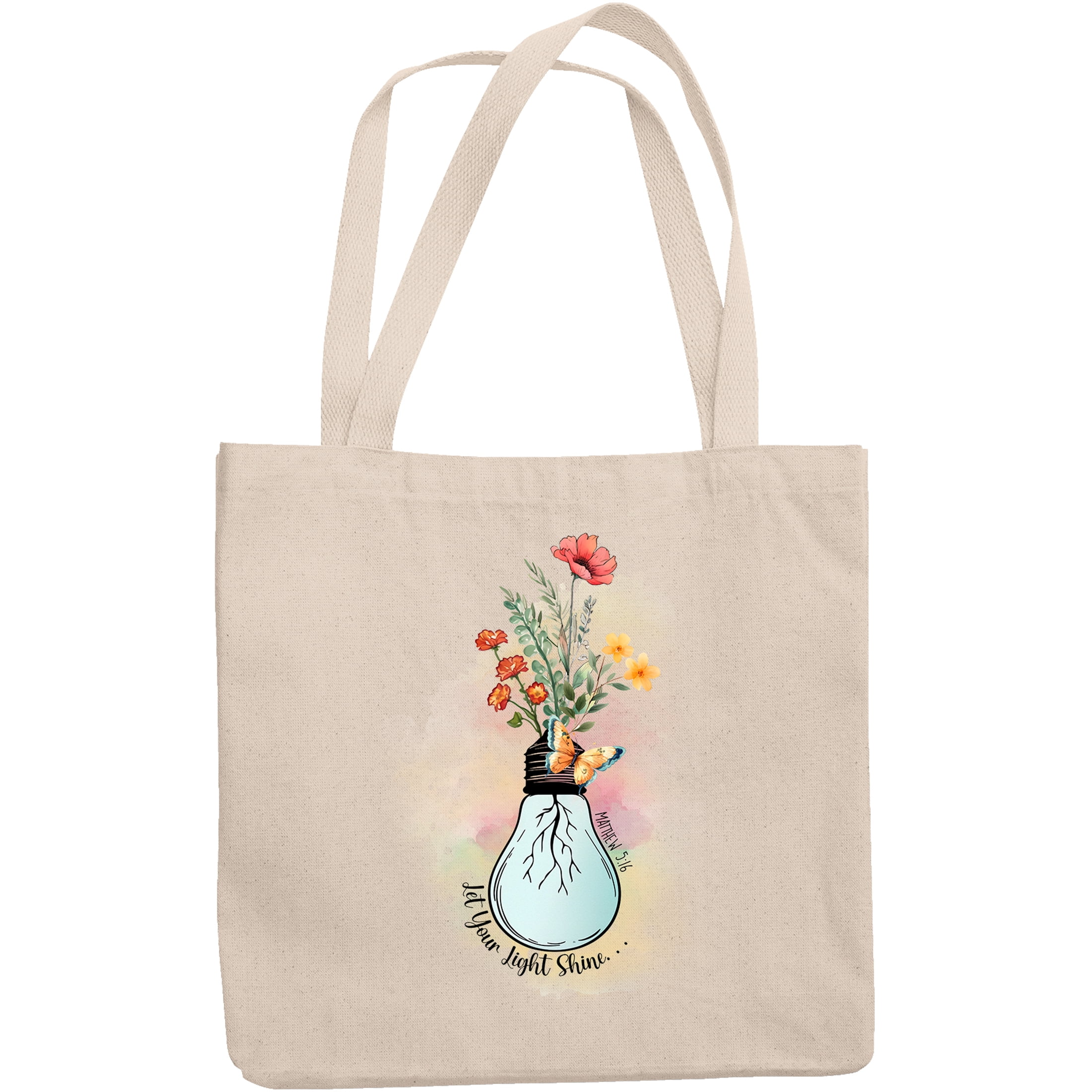 Let Your Light Shine... Matthew 5:16 with Watercolor Bulb & Flowers Art ...