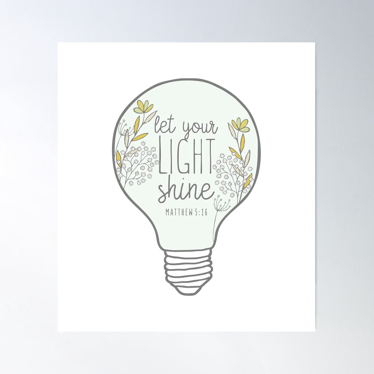 Let Your Light Shine Poster Wall Art, Modern Wall Decor For Living Room ...