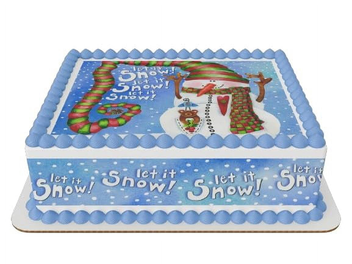 Let it Snow Edible Icing Sheets- Assorted Image Cake Toppers-Frosting ...