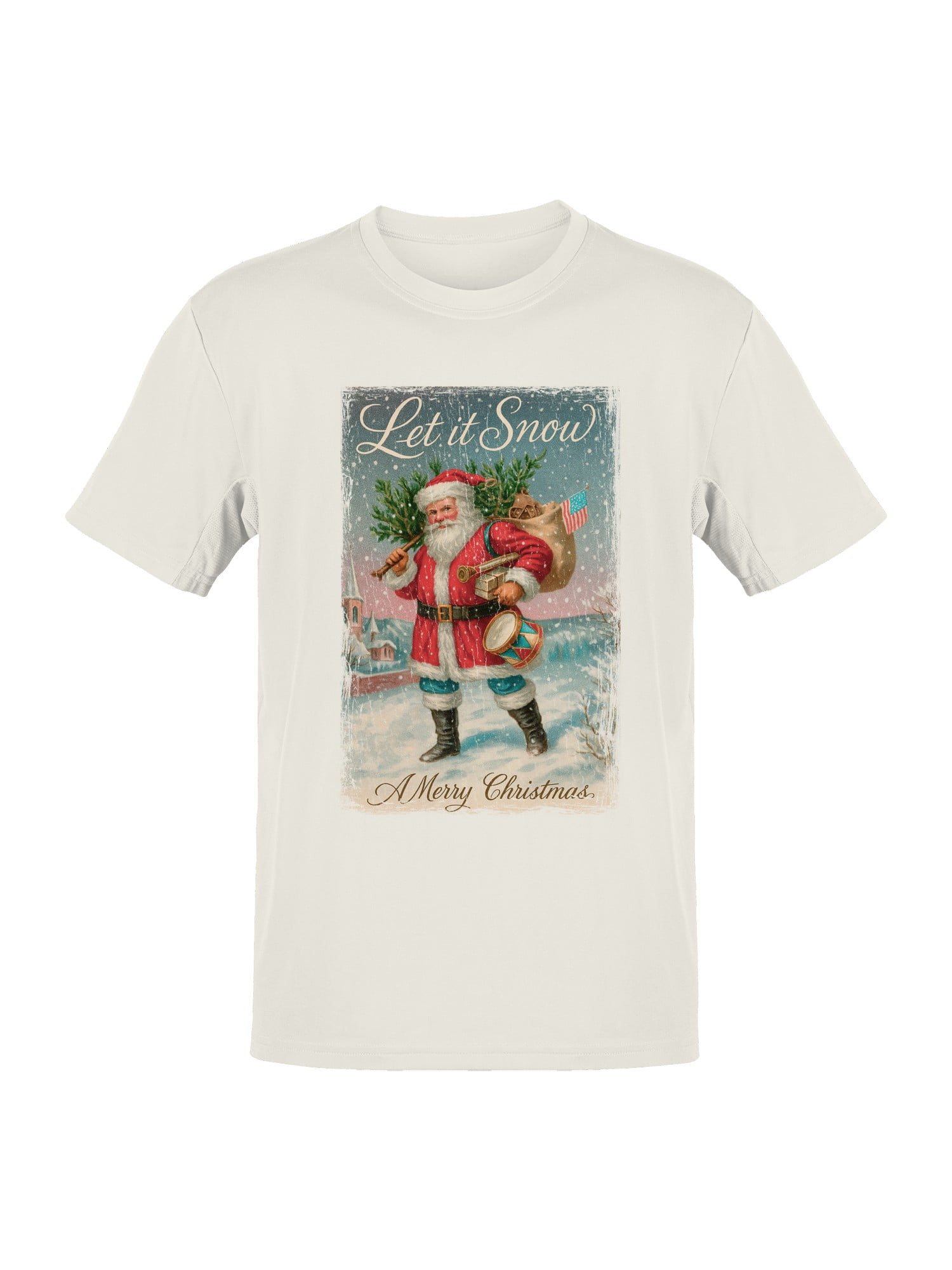 Let it Snow Vintage Santa Claus Men's T-shirt - Walmart.com