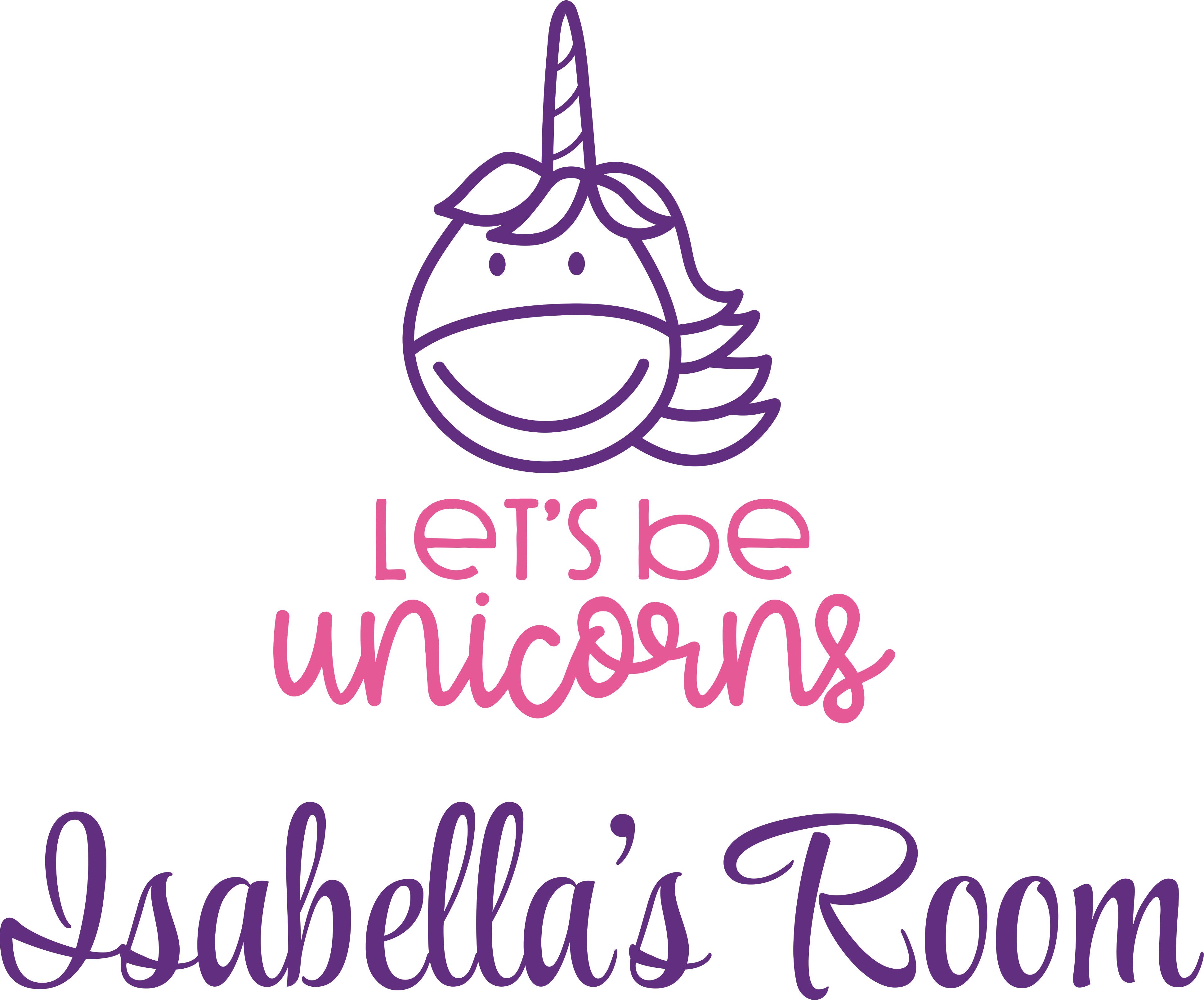 Let's Be Unicorns Unicorn Cute Customized Wall Decal - Custom Vinyl ...