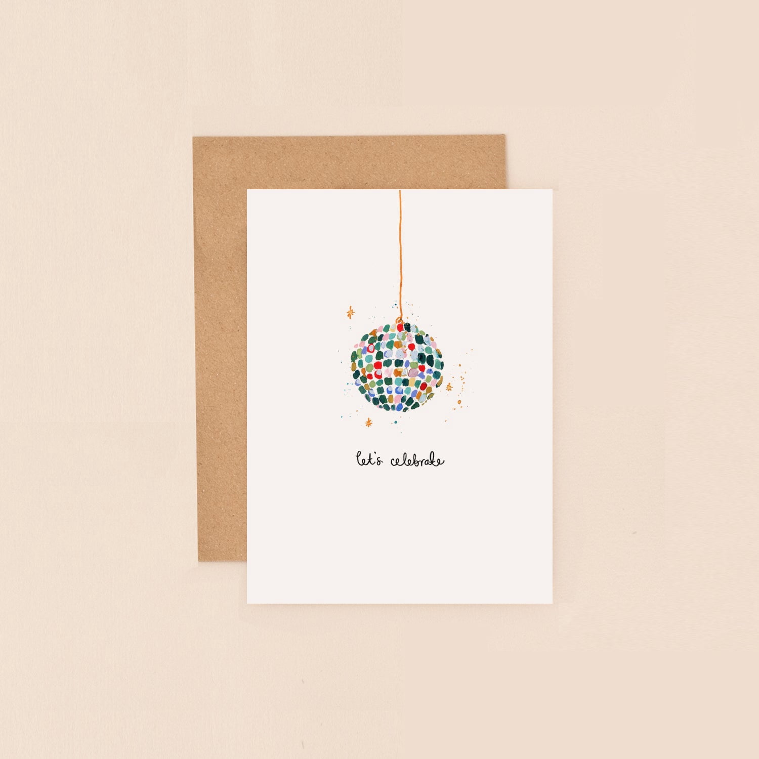 Let's Celebrate Greeting Card with Colorful Disco Ball Design - Walmart.com