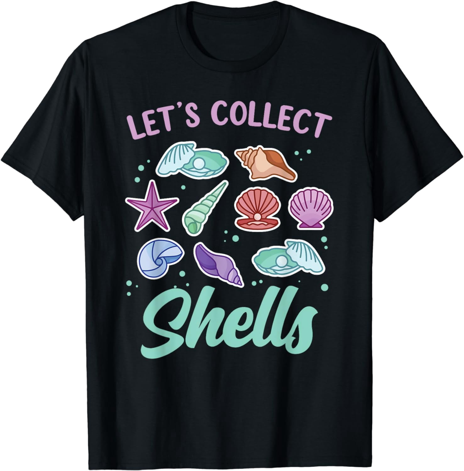 Let's Collect Shells Seashells Beach Seashell T-Shirt - Walmart.com