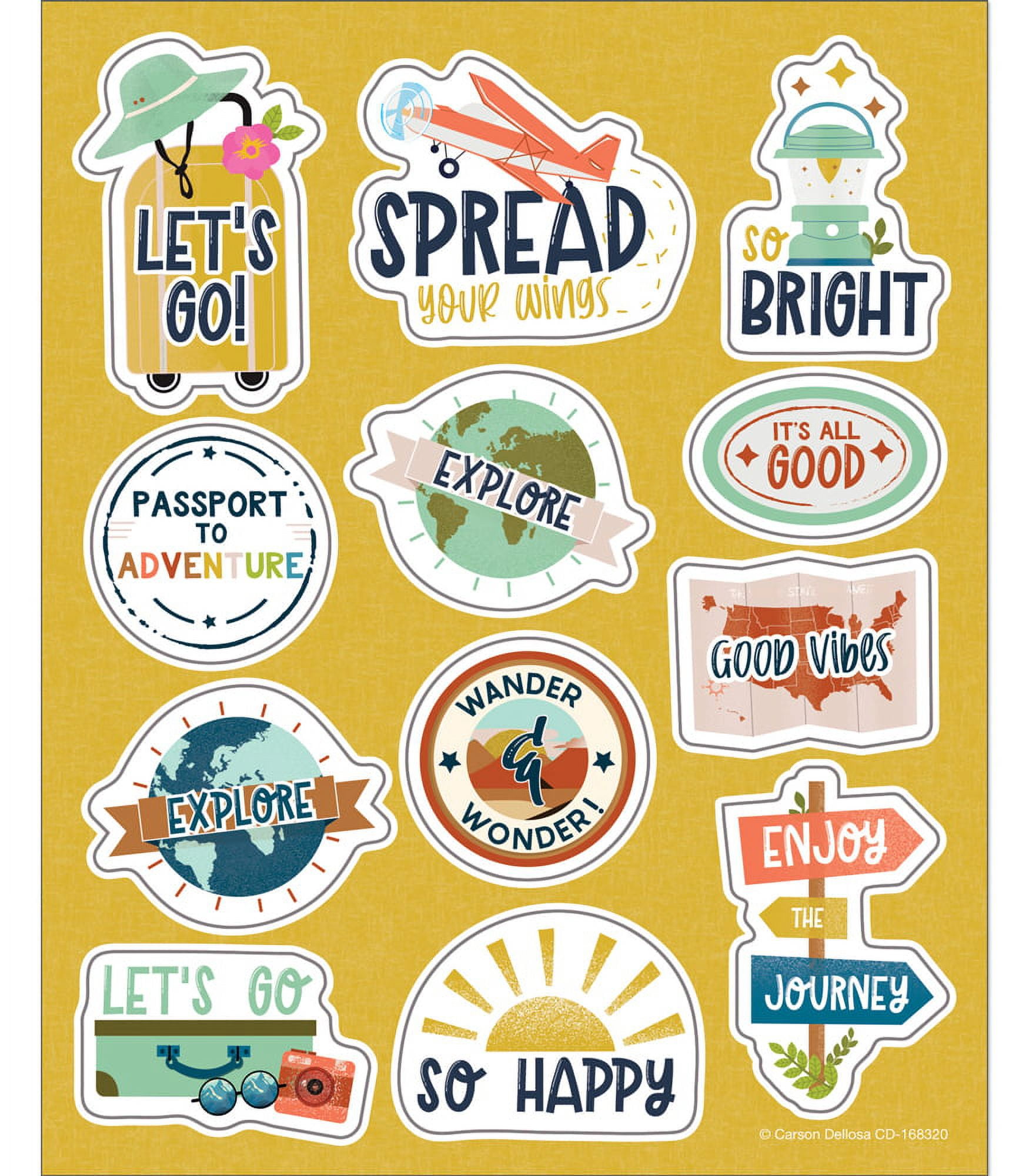 Let's Explore Think Positive Motivational Stickers, Pack of 72 ...