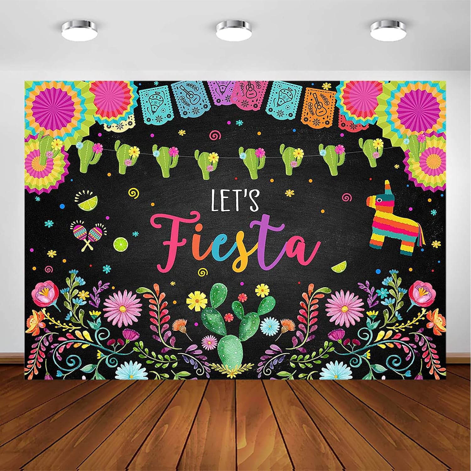Let's Fiesta Backdrop for Mexican Theme Party Photography Background ...
