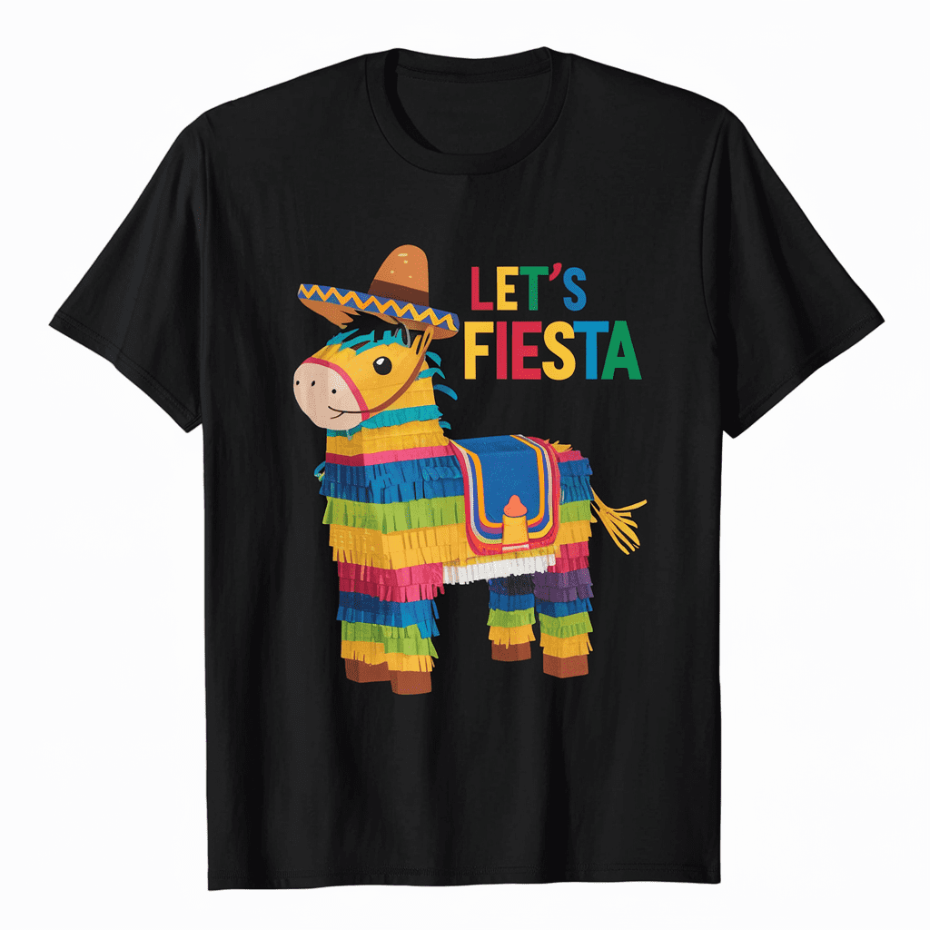 Let's Fiesta Funny Pinata Cinco De Mayo Mexican Party Pinata T-Shirt ...