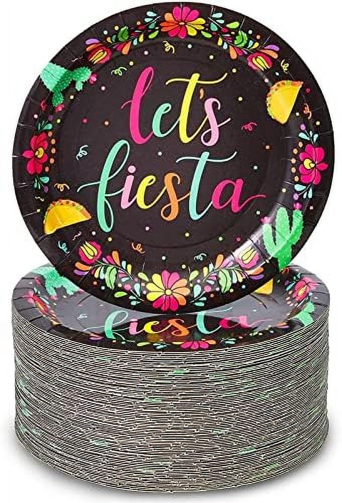 Let’s Fiesta Party Plates for Colorful Floral Fiesta Party Decorations ...