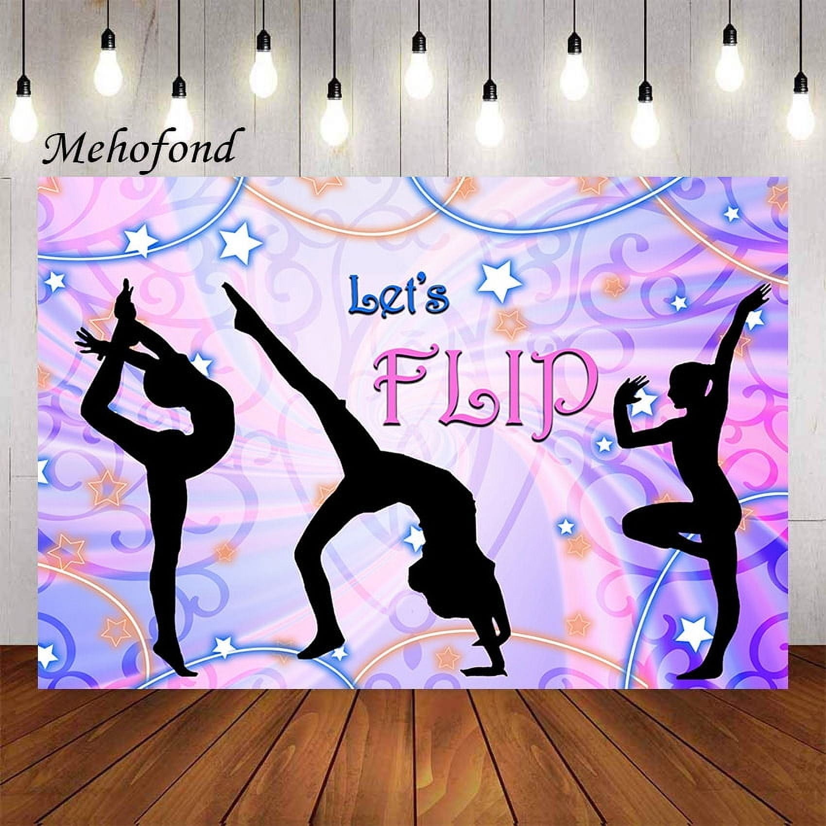 Let's Flip Athlete Gymnast Gymnastics Girl Birthday Party Anniversary ...