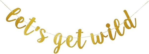 Let's Get Wild Banner, Gold Glitter Jungle Theme Party Sign, Fiesta ...