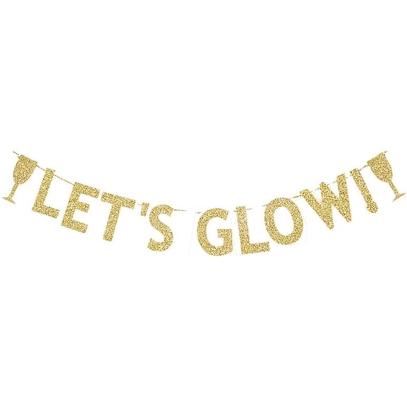 Let's Glow Banner, Glow Party Decorations Birthday Party Backdrops ...