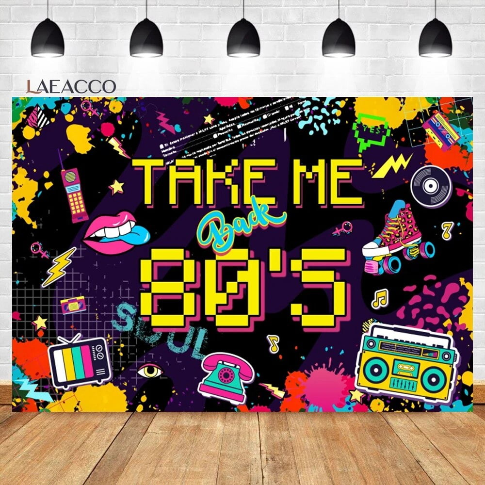 Let's Glow Party Backdrop Colorful Splatter Laser Ray Shining Star ...