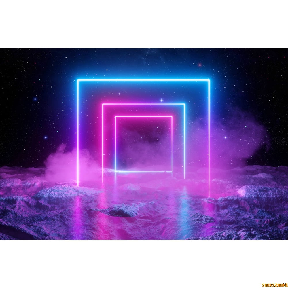 Let's Glow Party Neon Laser Lights Backdrop Stage Party Disco Dancing ...