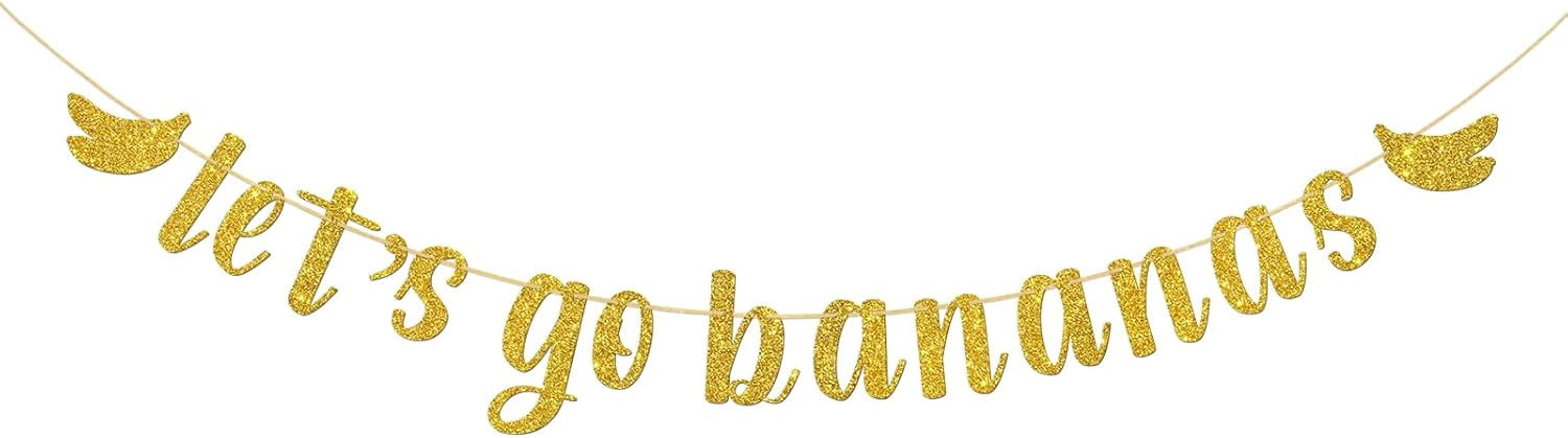 Let's Go Bananas Banner,Fruit Banana Birthday Party Decorations,Banana ...