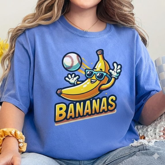Let's Go Bananas Baseball Tee, Sports Mascot Shirt, Fun Game Day T ...