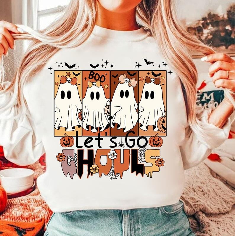 Let’s Go Ghouls Halloween Sweatshirt, Spooky Season Shirt with Ghost ...