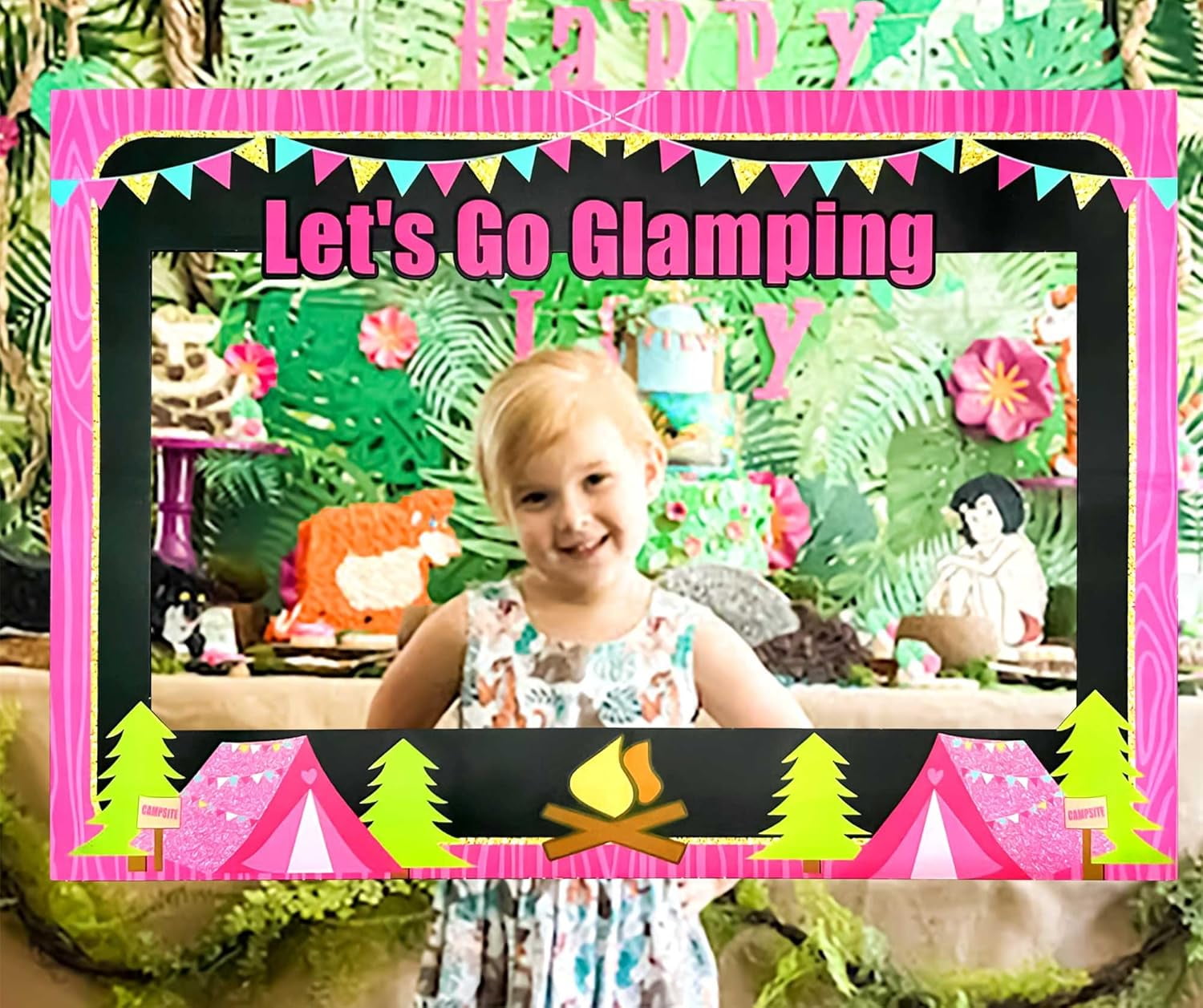 Let's Go Glamping Party Comparison Photo Frame Props - Girls Light ...