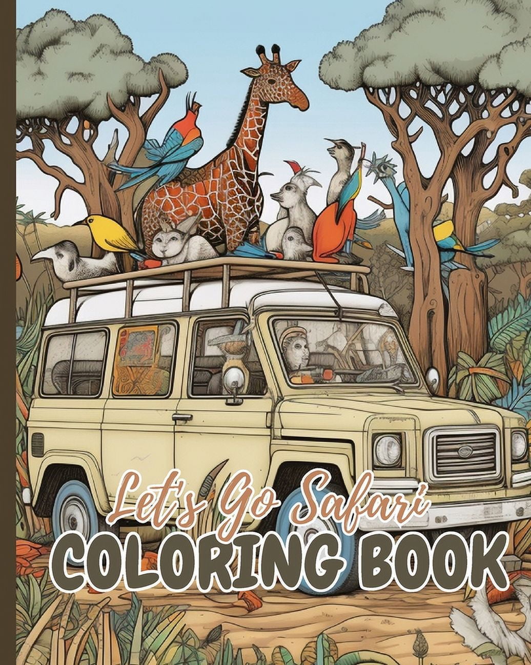 Let's Go Safari Coloring Book: Simple Wild Animals from Africa Coloring ...