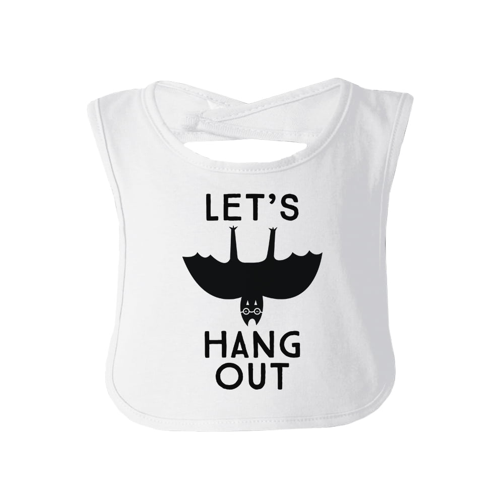 Let's Hang Out Bat White Cotton Halloween Baby Bib Baby Shower Gift ...