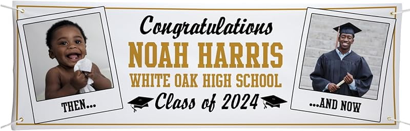 Let's Make Memories Personalized Graduation Banner - Graduation Party ...