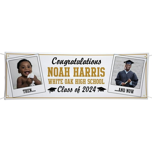 Let's Make Memories Personalized Graduation Banner - Graduation Party ...