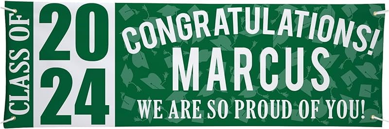 Let's Make Memories Personalized Graduation Banner - Graduation Party ...