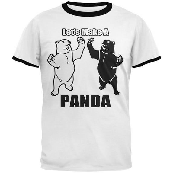 Let's Make a Panda Funny Mens Ringer T Shirt White-Black LG - Walmart.com