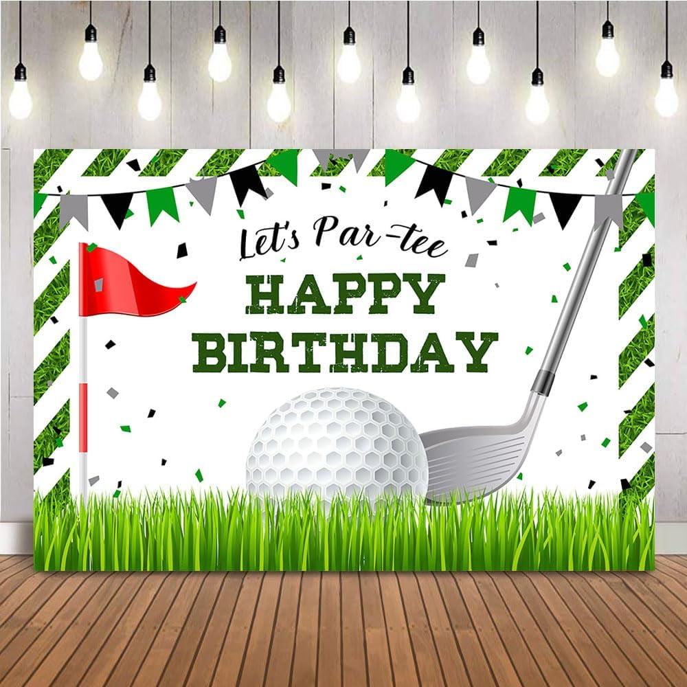 Let's Partee Birthday Background Golf Birthday Grass Background for ...