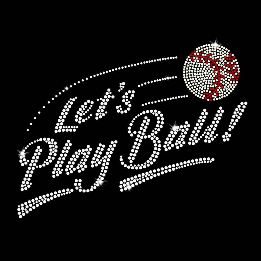 Let's Play Baseball Iron-on Clear Rhinestone Transfer by JCS ...