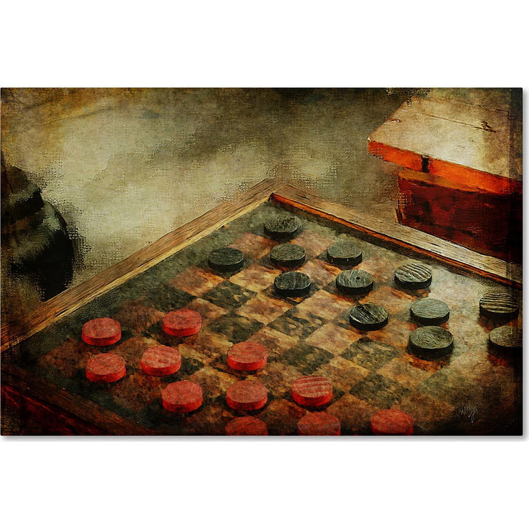 Free Shipping! Trademark Fine Art Lets Play Checkers Canvas Art by Lois ...