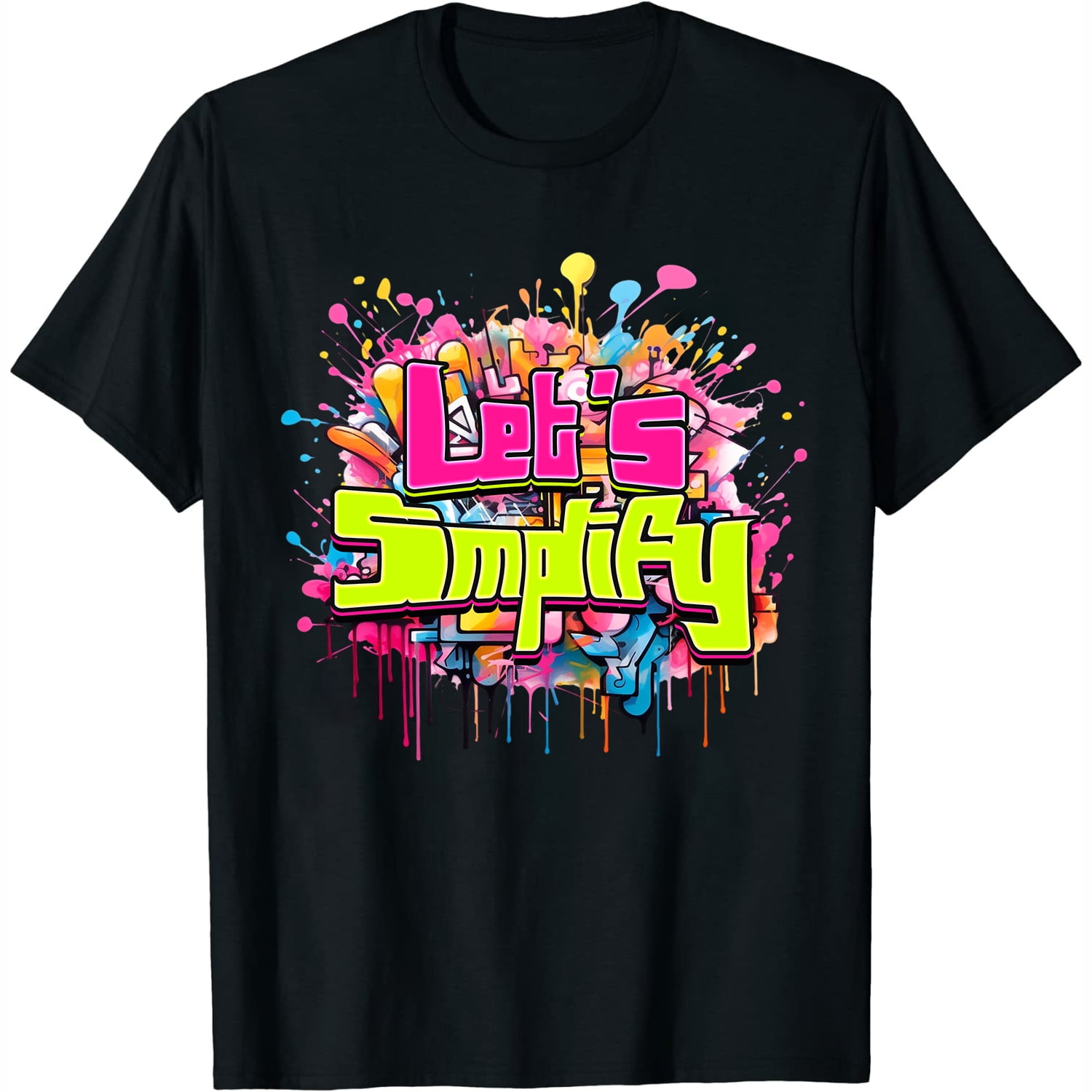 Let's Simplify 80s 90s Rap B-Girl Old School Hip Hop Graffiti Fashion Women's Graphic Tee ...