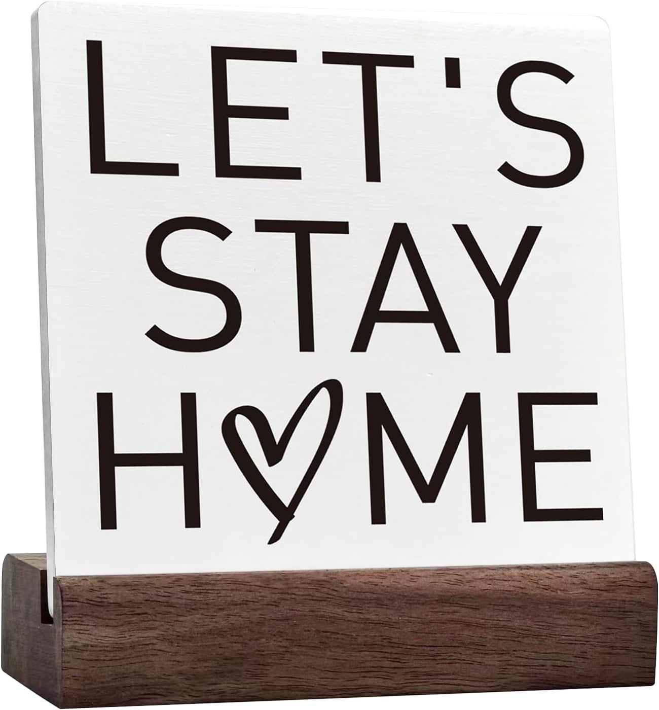 Let's Stay Home Inspirational Ceramic Table Plaque, Home Living Room ...