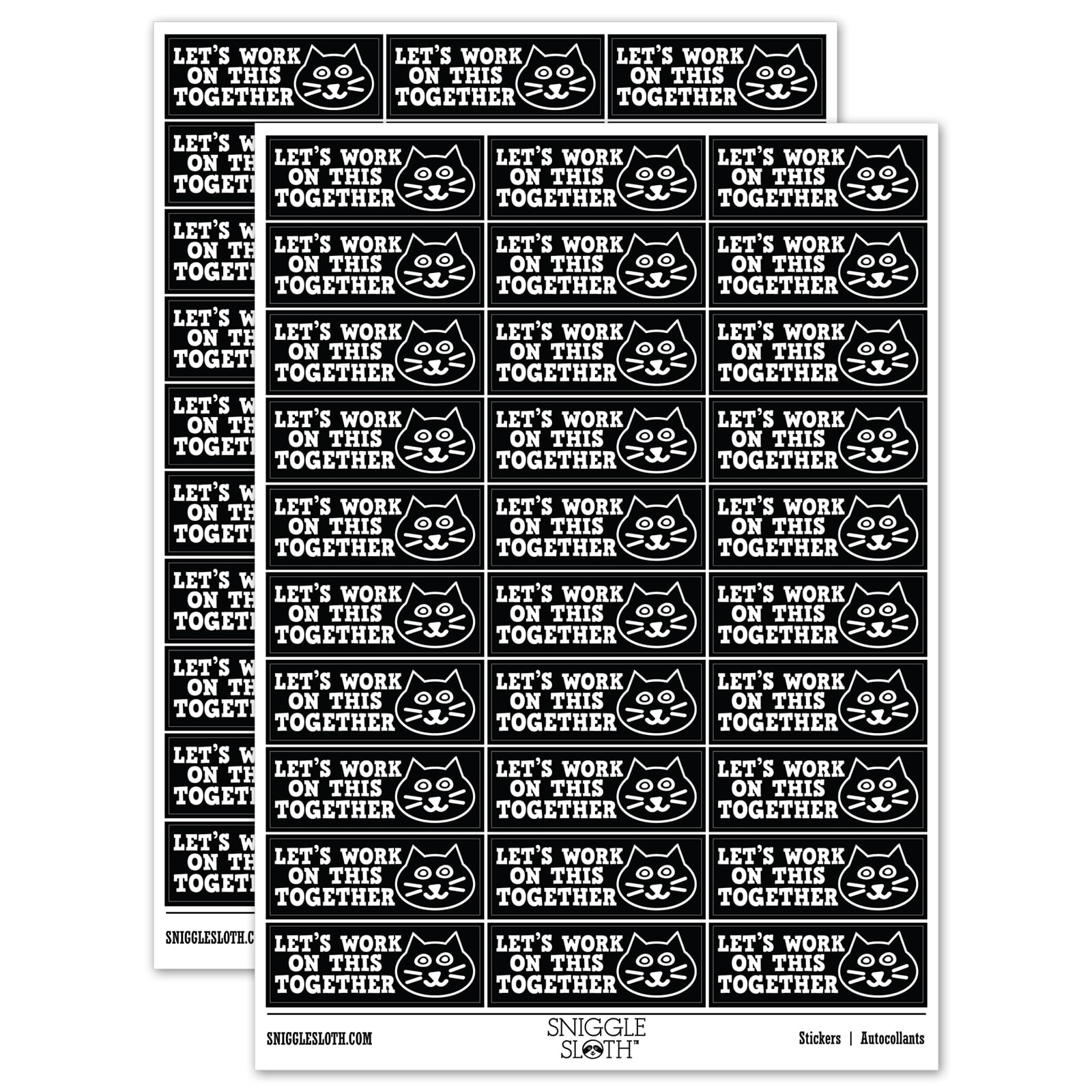Let's Work on This Together Cat Teacher Student School Sticker Set ...
