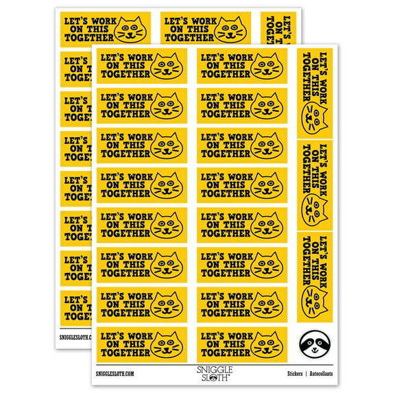 Let's Work on This Together Cat Teacher Student School Sticker Set ...