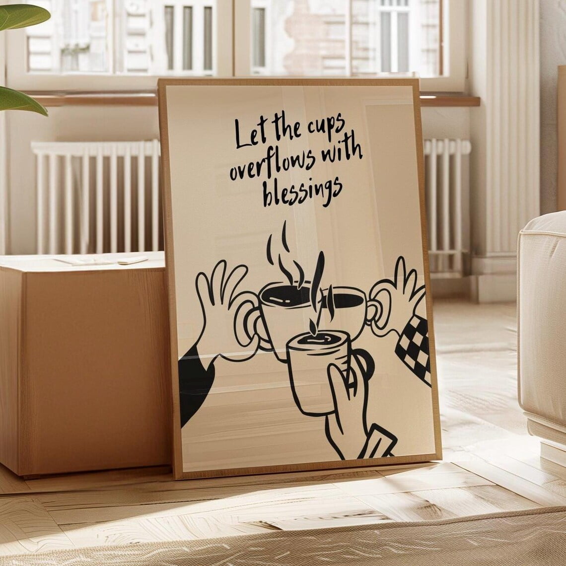 Let the Cups Overflow with Blessings Poster Christian Faith Quote ...