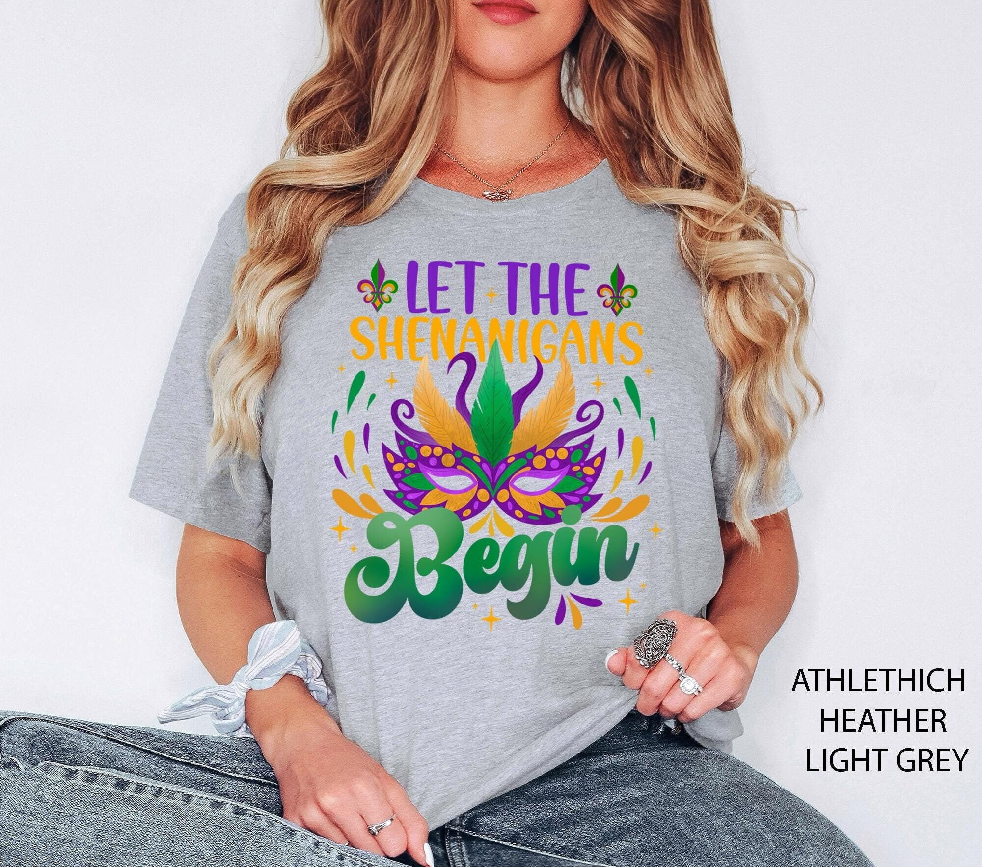 Let the Shenanigans Begin Shirt, Mardi Gras Retro T-Shirt, Fleur De Lis ...
