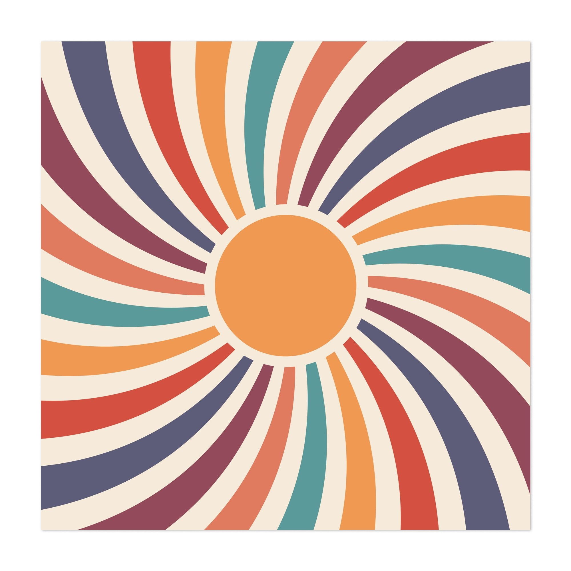 Let the sunshine in - Illustration Geometric Retro Psychedelic Mid ...