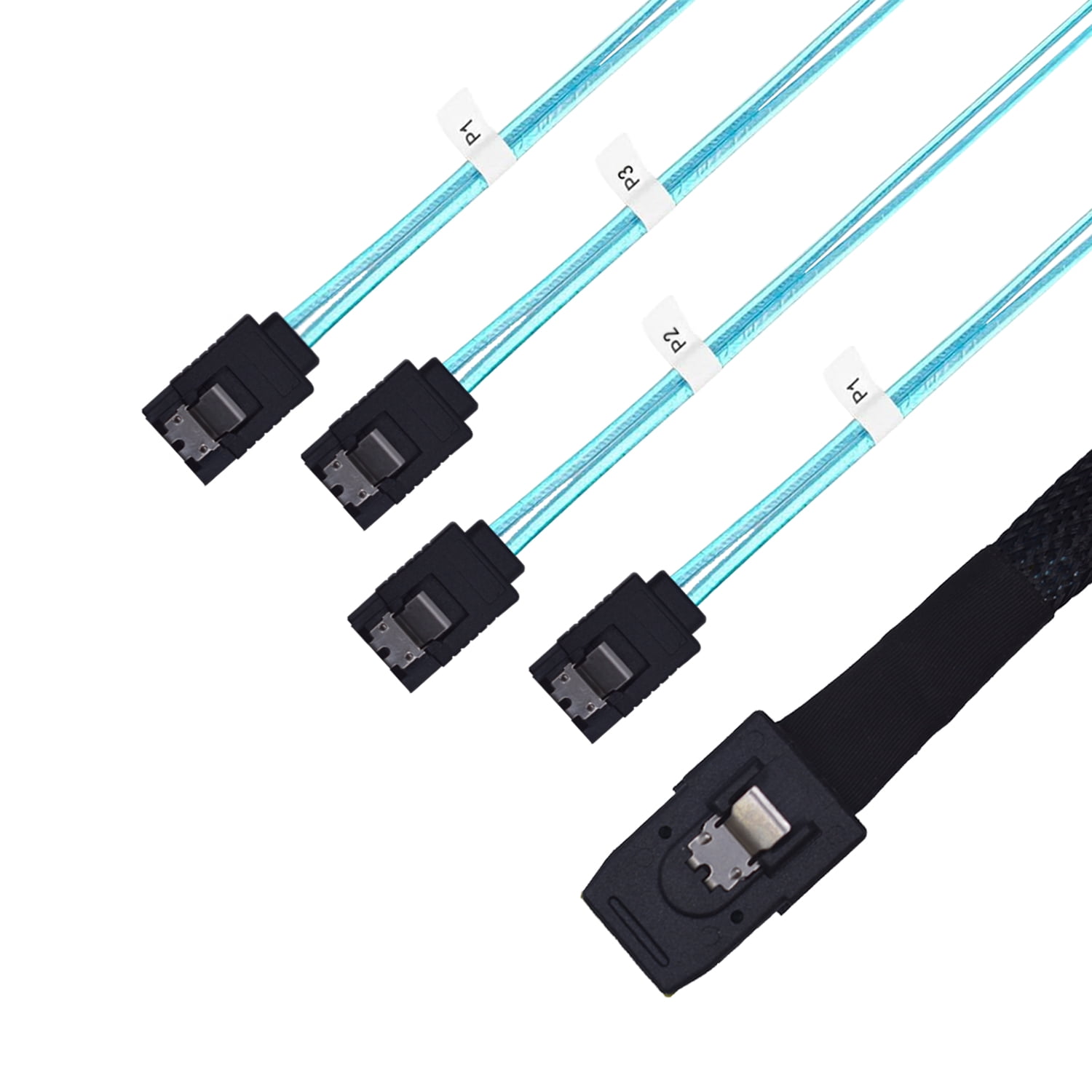 LetLinkSo Mini SAS to SATA Cable SFF-8087 to 4 SATA Cable for SSD RAID ...