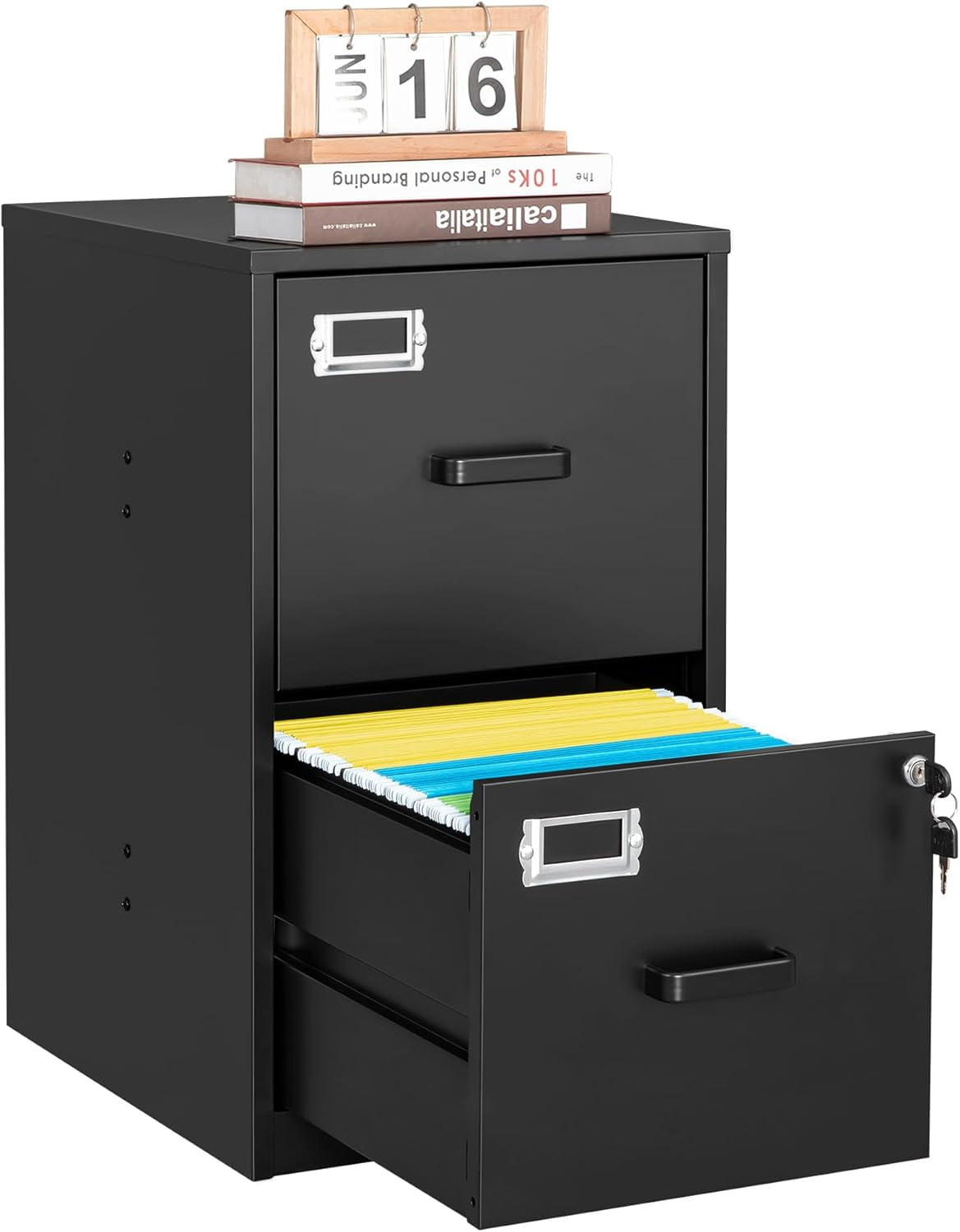 Letaya 2 Drawer File Cabinet with Lock,Metal Office Small Filing ...