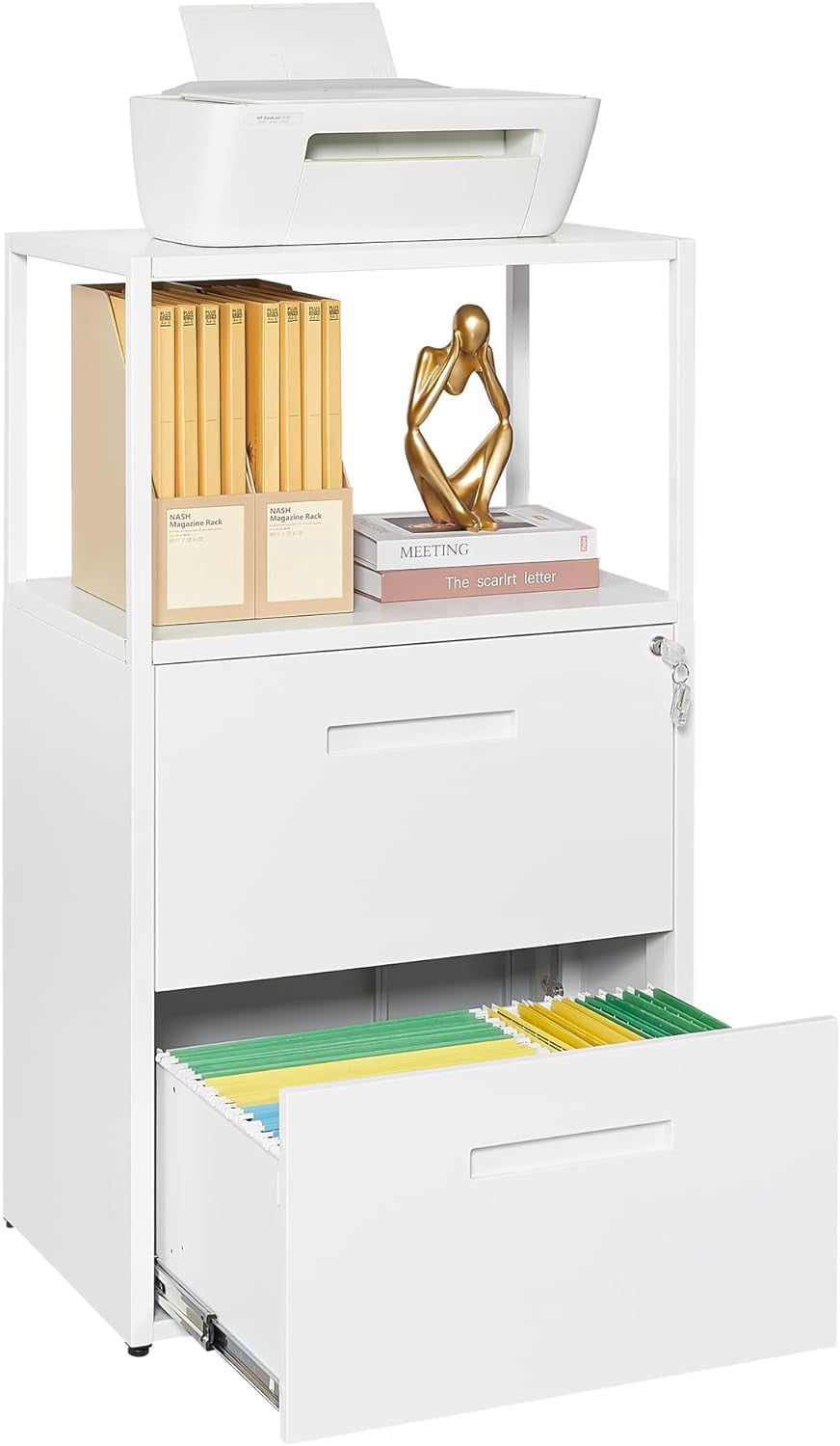 Letaya 2 Drawer Lateral File Cabinets with Lock,Printer Stand Filing ...