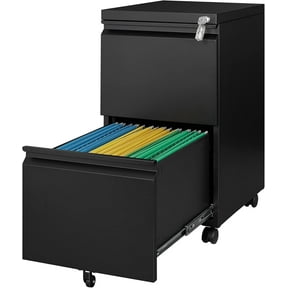 IKIMI Lockable Rolling Office 3 Drawer Mobile File Cabinet, Under Desk ...