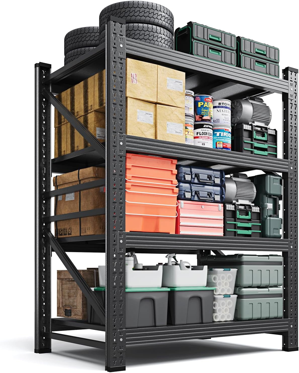 Letaya 2000LBS Storage Shelves Heavy Duty,60" H Garage Shelving Units ...